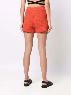 Alanui Chunky-knit Shorts - Orange