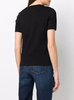 DIESEL® T-reg-d Logo-embroidered T-shirt - Black
