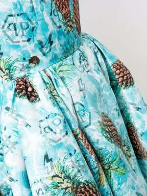 Philipp Plein Duchesse Pineapple Skies-print Mini Dress