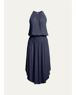 Ramy Brook Audrey Sleeveless Blouson Midi Dress - Navy
