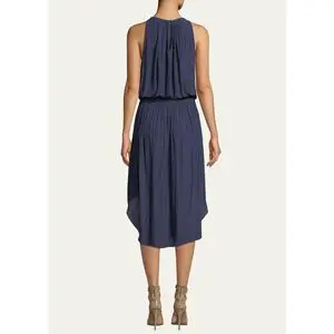 Ramy Brook Audrey Sleeveless Blouson Midi Dress - Navy
