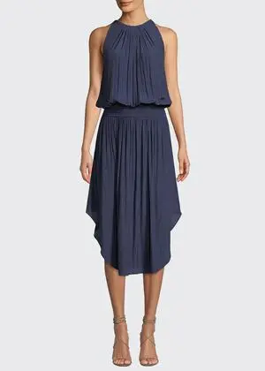 Ramy Brook Audrey Sleeveless Blouson Midi Dress Oasis