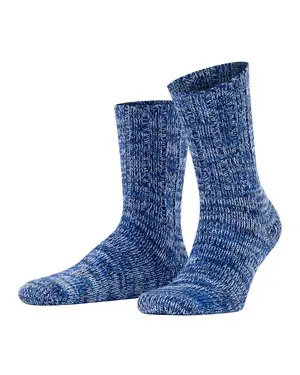 Falke Falke Brooklyn Rib-Knit Cotton Socks Marine