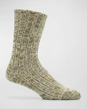 Falke Falke Brooklyn Rib-Knit Cotton Socks Thyme
