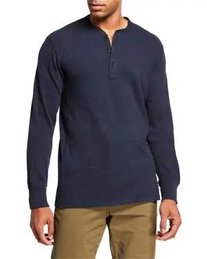 Rag & Bone Men & Apos;s Standard Issue Henley Shirt Deepnvy