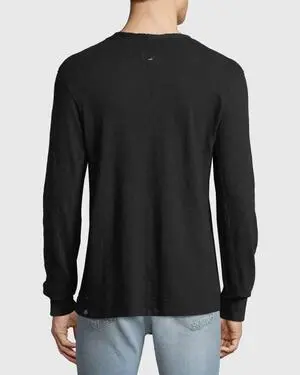 Rag & Bone Apos;s Standard Issue Henley Shirt - Jet Black