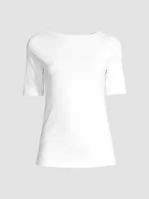 Majestic Filatures Soft-touch Boatneck Tee - Blanc
