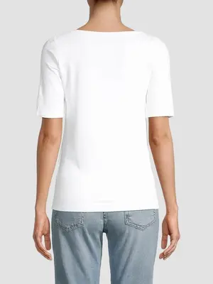 Majestic Filatures Soft-touch Boatneck Tee - Blanc