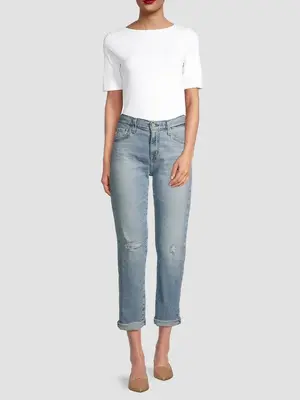 Majestic Filatures Soft-touch Boatneck Tee - Blanc