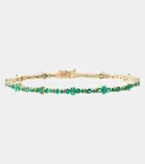Ileana Makri Rivulet 18kt Bracelet With Emeralds - Gold