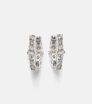 Ileana Makri Rivulet Diamond Hoop Earrings - White