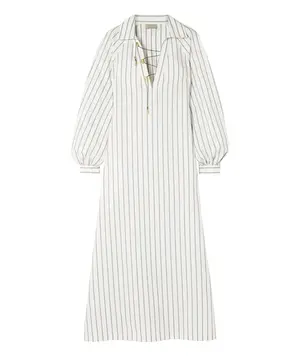 Zeus+dione Aiolos Striped Cotton-poplin Kaftan