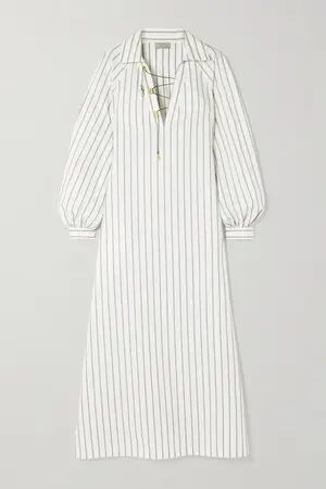 Zeus+dione Aiolos Striped Cotton-poplin Kaftan