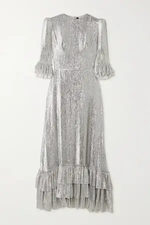 THE VAMPIRE'S WIFE The Cinderella Ruffled Wool-blend Lamé Midi Dress