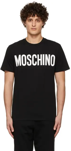 Moschino Moschino Black Logo Print T-Shirt A1555 Fantasy Print