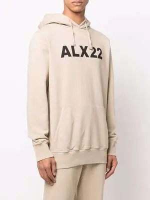 1017 Alyx 9sm Logo Print Hoodie - Neutrals