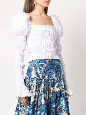 Caroline Constas Deiah Smocked Top