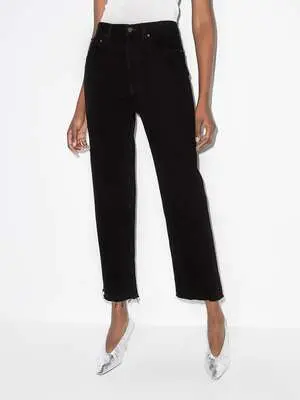 TOTEME Cropped Straight-leg Jeans - Black