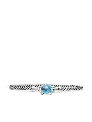 David Yurman Sterling Chatelaine Diamond And Topaz Bracelet - Silver