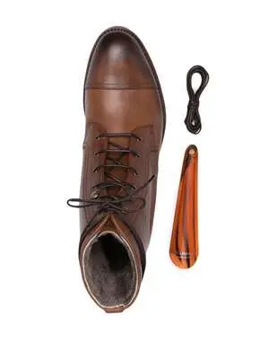SCAROSSO Shearling-lined Leather Boots