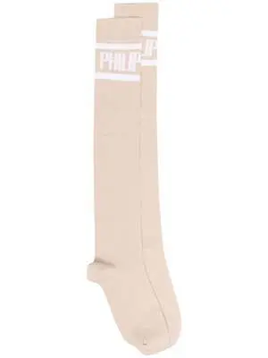 Philipp Plein Logo-print Socks - Neutrals