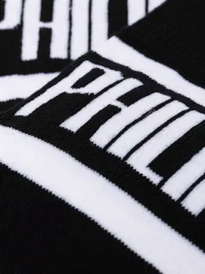 Philipp Plein Logo-print Long Socks - Black