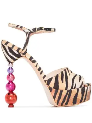 SOPHIA WEBSTER Natalia Tiger Print 140mm Platform Sandals