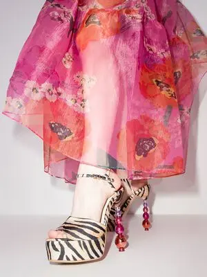 SOPHIA WEBSTER Natalia Tiger Print 140mm Platform Sandals