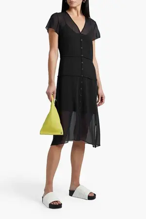 Rag & Bone Mccormick Button-detailed Stretch-silk Dress