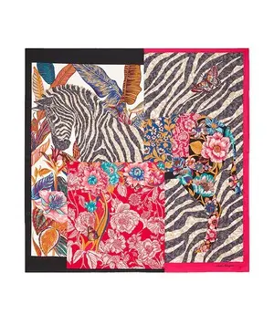 FERRAGAMO Zebra Print Silk Foulard