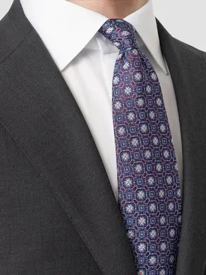 Eton Medallion Silk Tie - Red