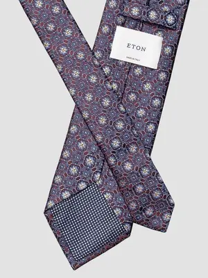 Eton Medallion Silk Tie - Red