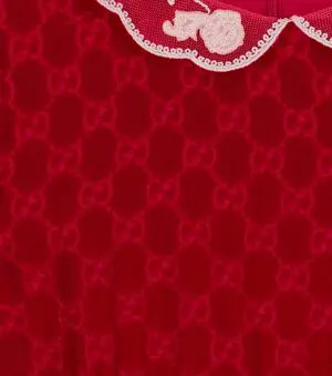 Gucci Baby Gg Jacquard Velvet Dress