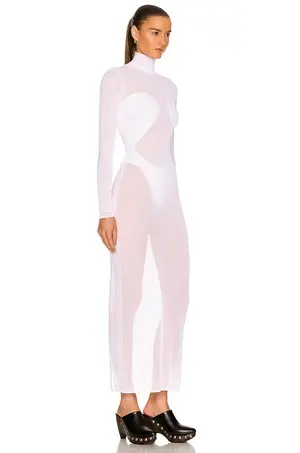 Alaïa Long Turtleneck Dress In Black