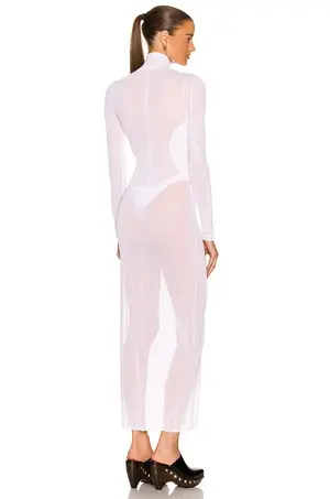 Alaïa Long Turtleneck Dress In Black