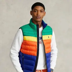Ralph Lauren Packable Color-Blocked Vest Multi Stripe