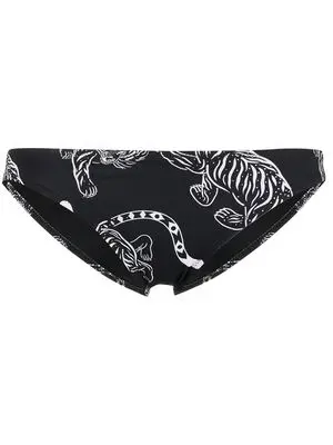 Solid & Striped The Eva Tiger-print Bikini Bottoms - Black