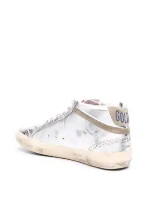 GOLDEN GOOSE Laminated Star And Wave Mid-top Sneakers