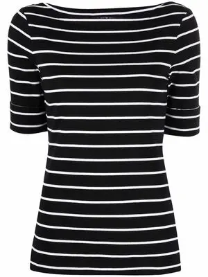 Ralph Lauren Elbow-sleeve Striped Top