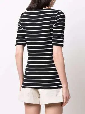Ralph Lauren Elbow-sleeve Striped Top