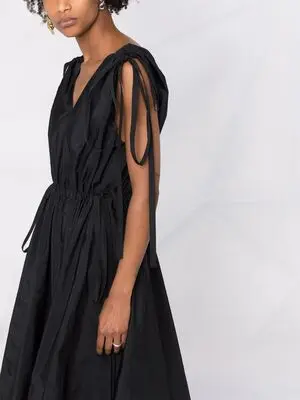 Red Valentino Sleeveless Flared Dress With Drawstring Waist