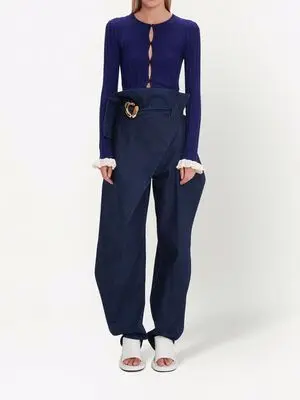 JW Anderson Fold-over Wide-leg Jeans