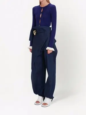 JW Anderson Fold-over Wide-leg Jeans