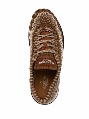 Valentino Garavani Crochet Low-top Sneakers - Brown