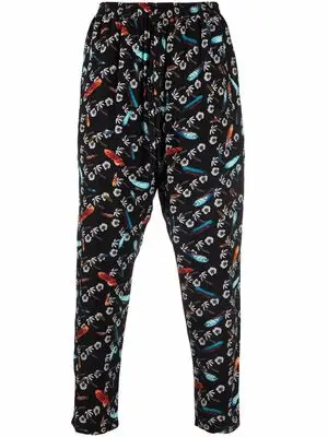 COUNTY OF MILAN Graphic-print Pleated Track Pants
