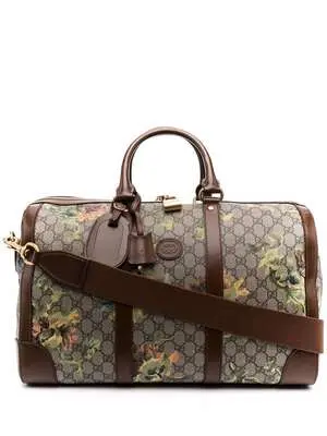 Gucci Gg Supreme Carnation Print Duffle Bag - Neutrals