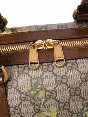Gucci Gg Supreme Carnation Print Duffle Bag