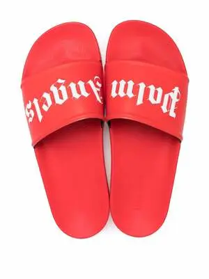 Palm Angels Logo-print Slides - Red