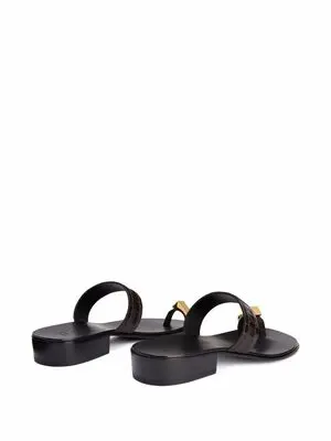 GIUSEPPE ZANOTTI Bardack Snakeskin-effect Toe-loop Sandals