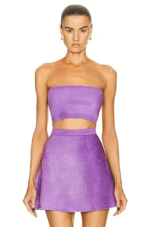Alaïa ALAÏA Velvet Bandeau Top Glycine